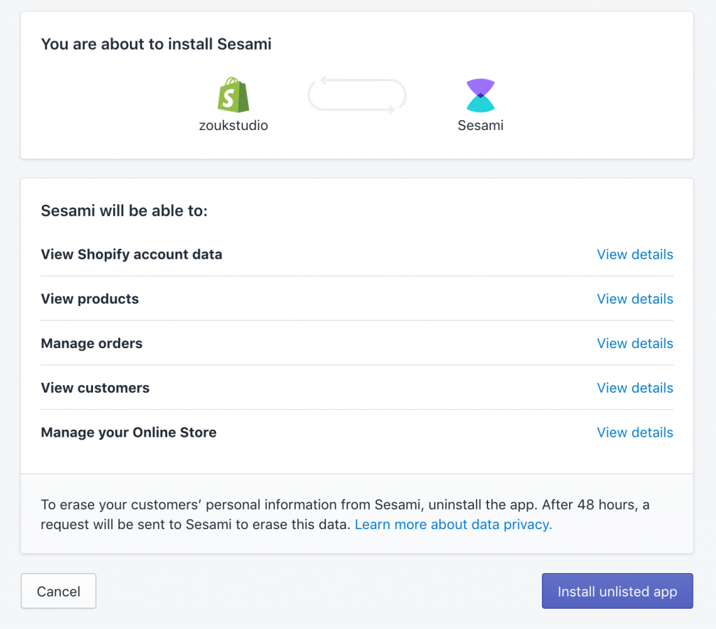 Shopify - Sesami : Sesami